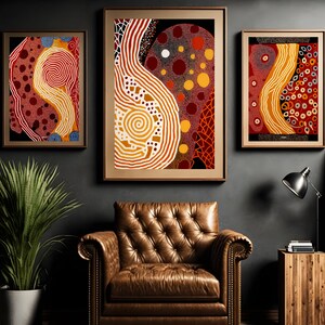 Aboriginal Art Originals, Set of 3, Indigenous Australian Ethnic Tribal ...