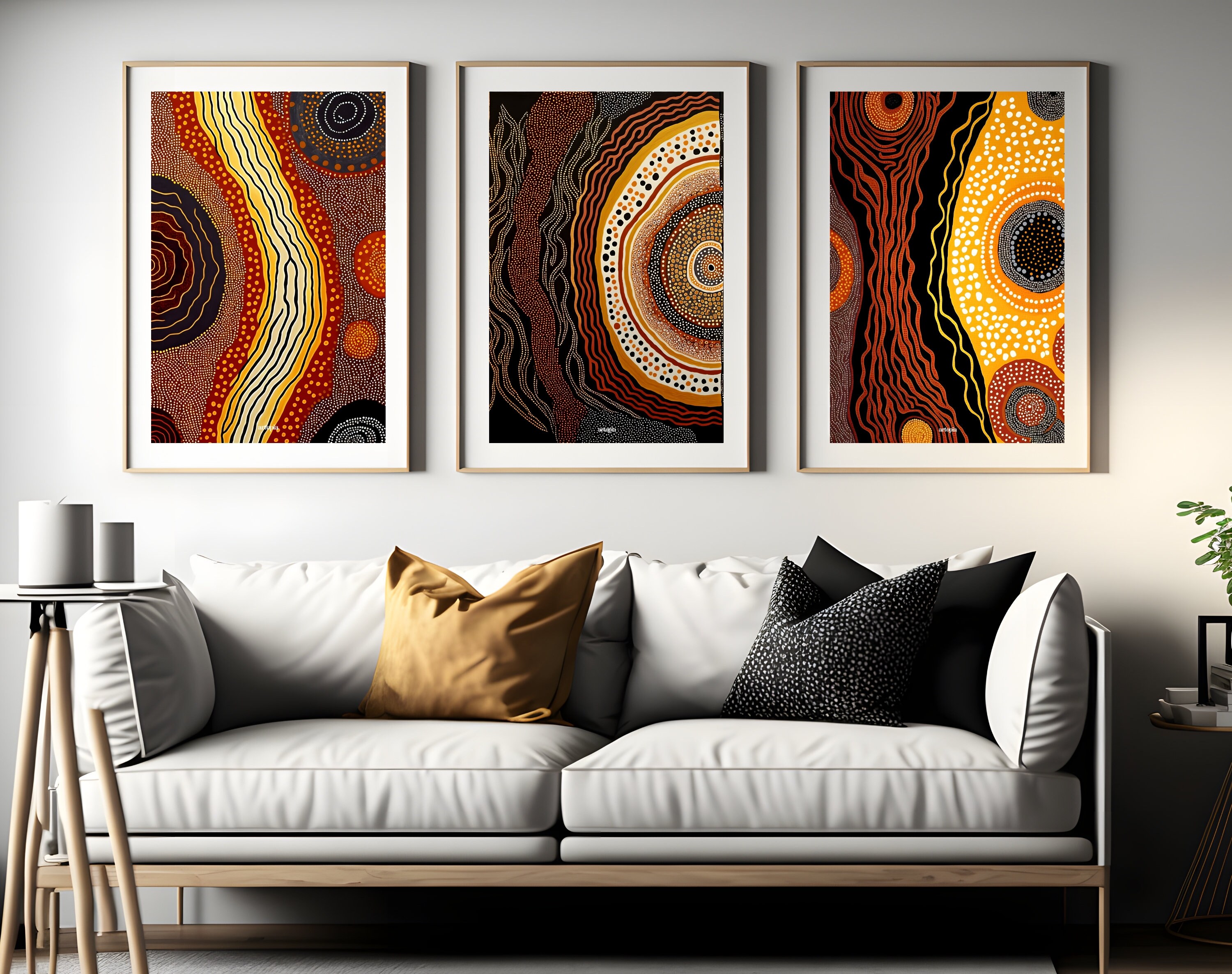 Aboriginal Art Originals, Set of 6, Indigenous Australian Ethnic Tribal ...