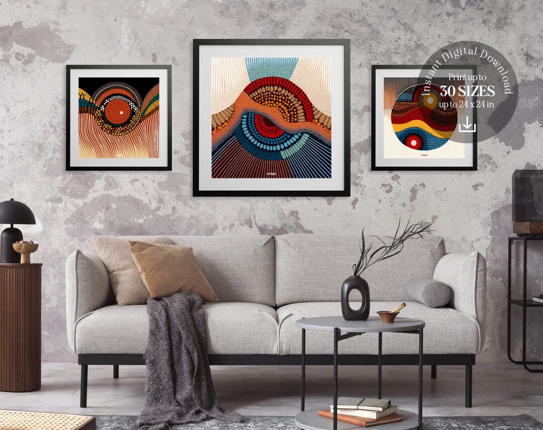 Aboriginal Art Originals, Set of 3, Indigenous Australian Ethnic Tribal ...
