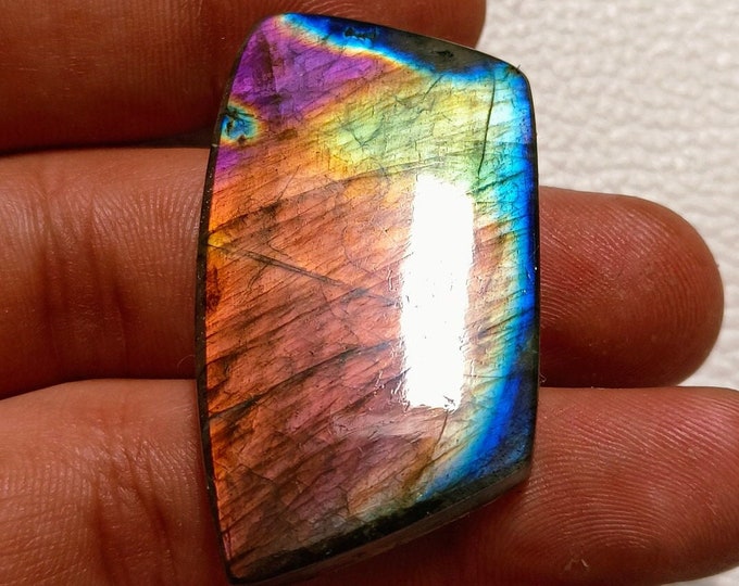 Very Rare Collection Multi Labradorite Gemstone 47x26x7 Mm Fancy Shape ...