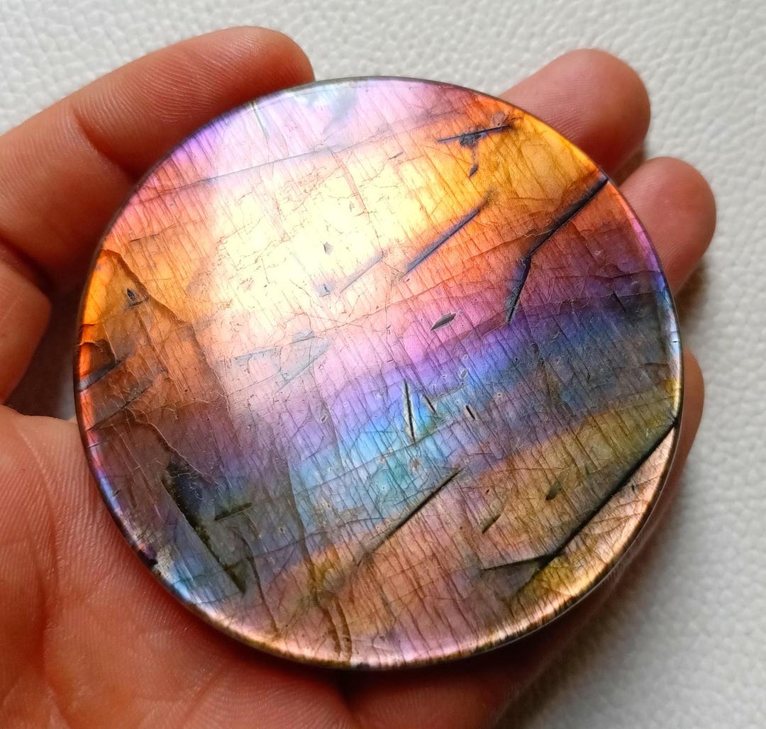 Big Size Round Labradorite Multi Purple Flashy Natural Labradorite ...