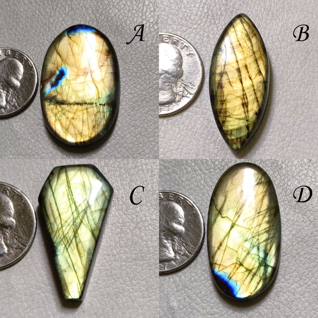 100% Natural Yellow Gold Fire Labradorite Cabochon, Multi Labradorite ...