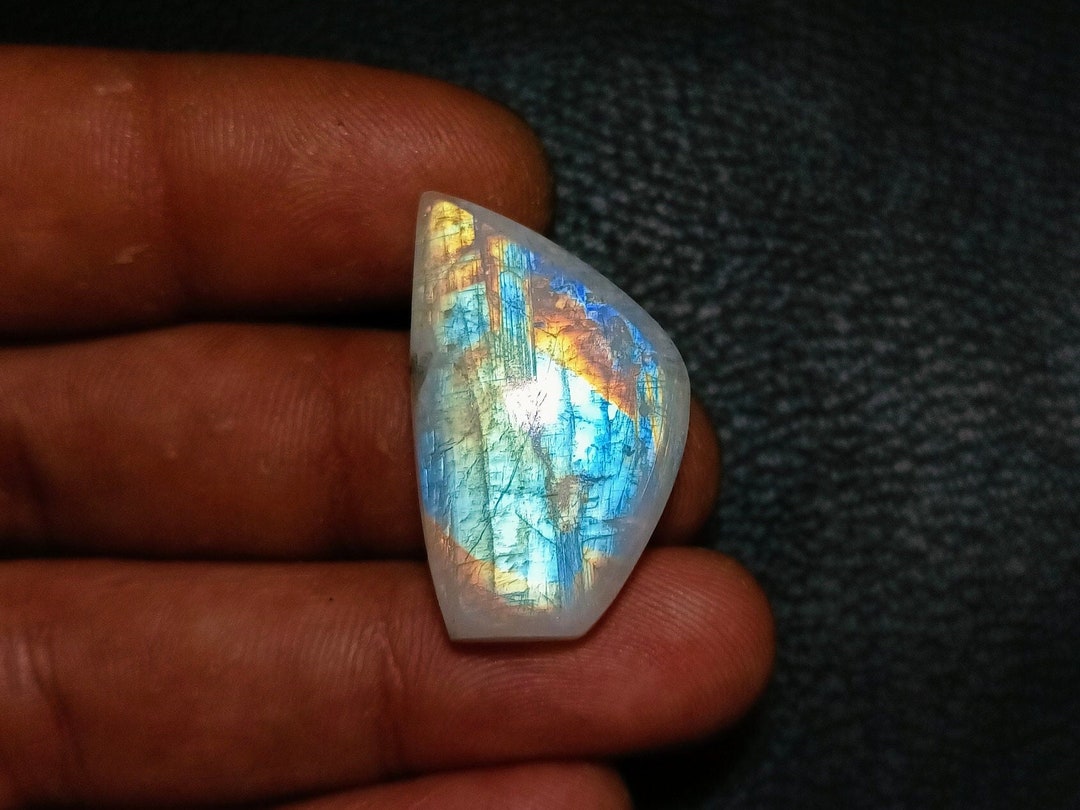Designer Multi Blue Flashy Rainbow Moonstone Cabochon Smooth Polish ...