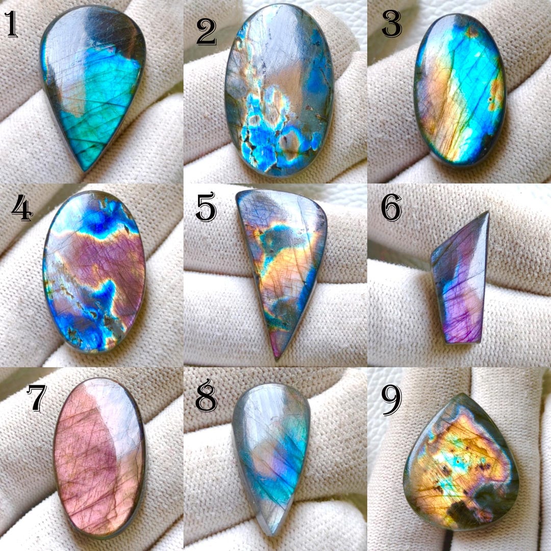 Classic -PURPLE Fire Labradorite Cabochon Both Side Polished Loose ...