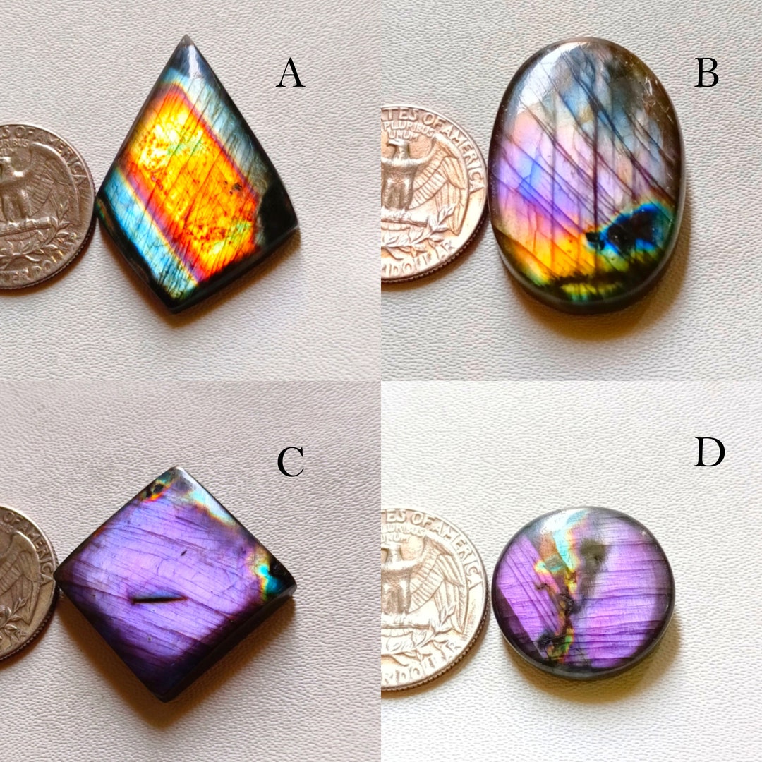 Rare Quality Multi Purple Fire Labradorite Cabochon Both Side Polish ...