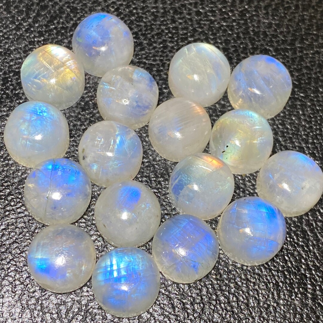 Top Grade Quality Blue Flashy Rainbow Moonstone Cabochon Hand Polish ...