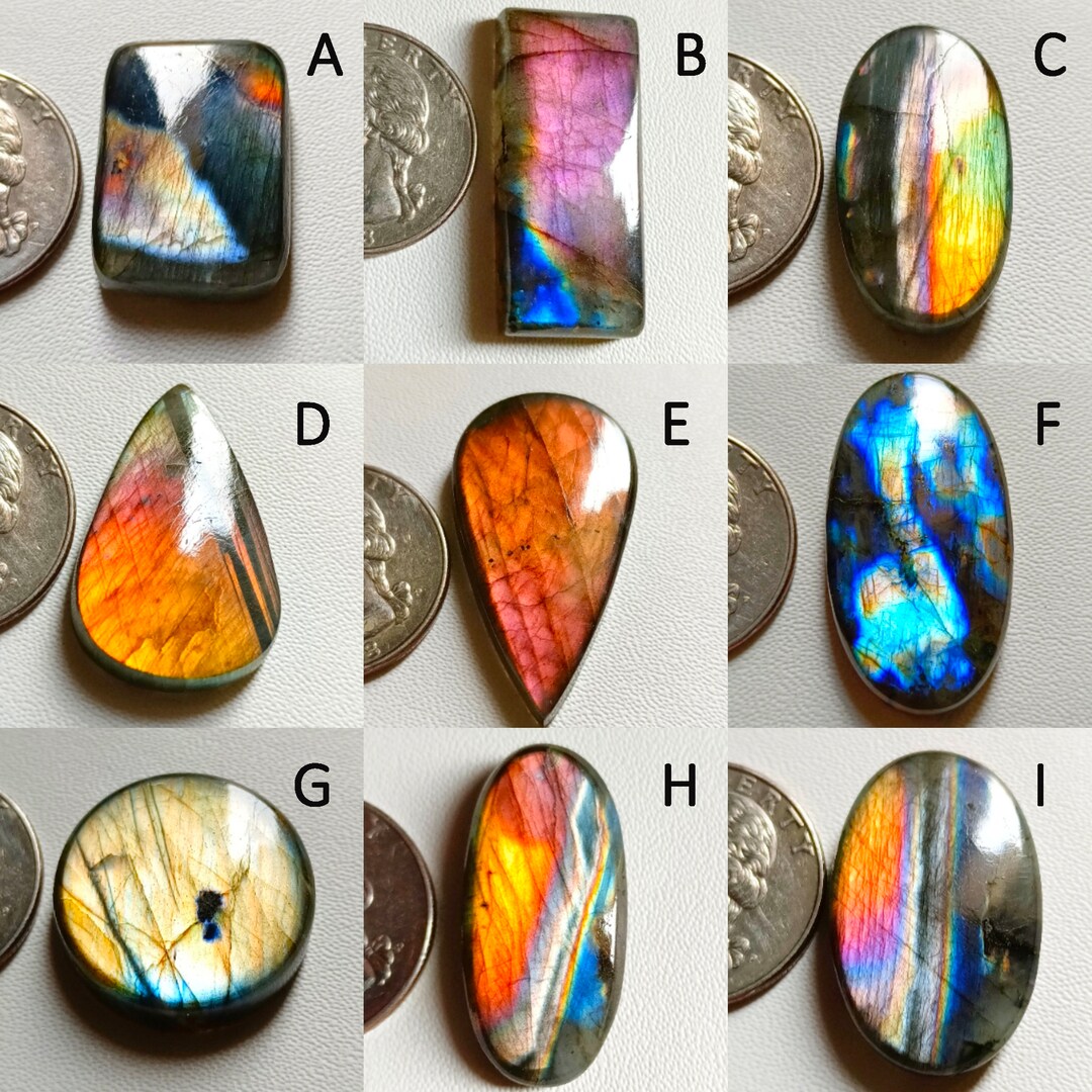 Buy MULTI Fire Labradorite Loose Gemstone, Both Sides High Hand ...