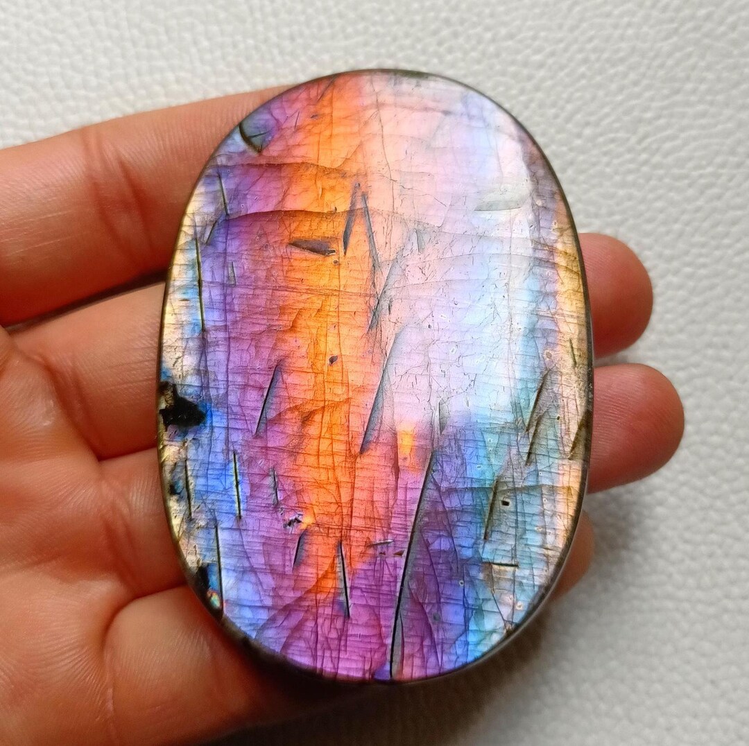 Big Size Oval Labradorite Natural Labradorite Oval Multi Purple Flashy ...