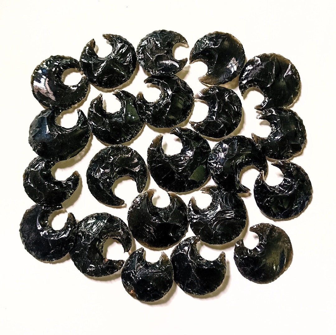 Obsidian Crescent Moon, Black Obsidian Moons, Opalite Crystal Moons ...