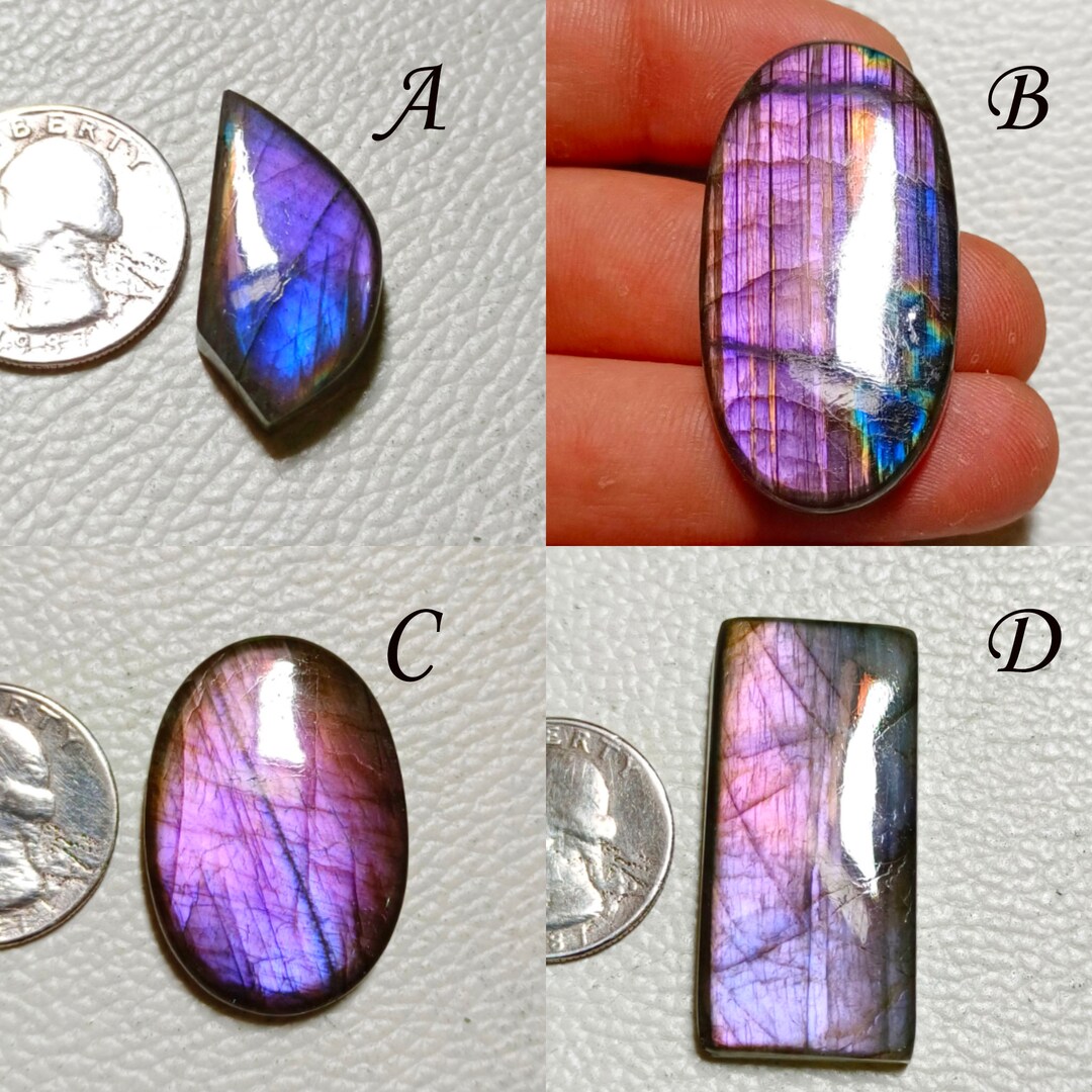 Outstanding Full Purple Fire Labradorite Cabochon Amazing Both Side ...