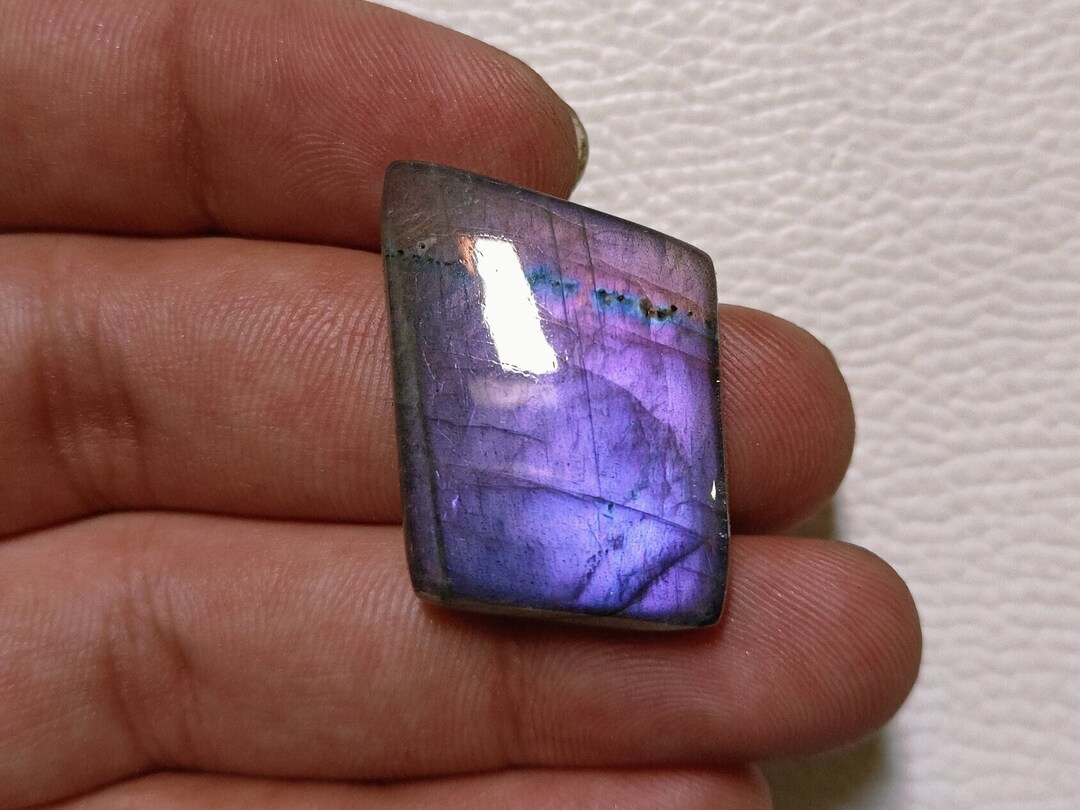 Very RARE ~ Full Purple Fire Labradorite Fancy Shape Cabochon Size ...