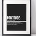 Fortitude Print, Motivational Quote, Definition, Printable Wall Art ...