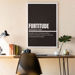 Fortitude Print, Motivational Quote, Definition, Printable Wall Art ...