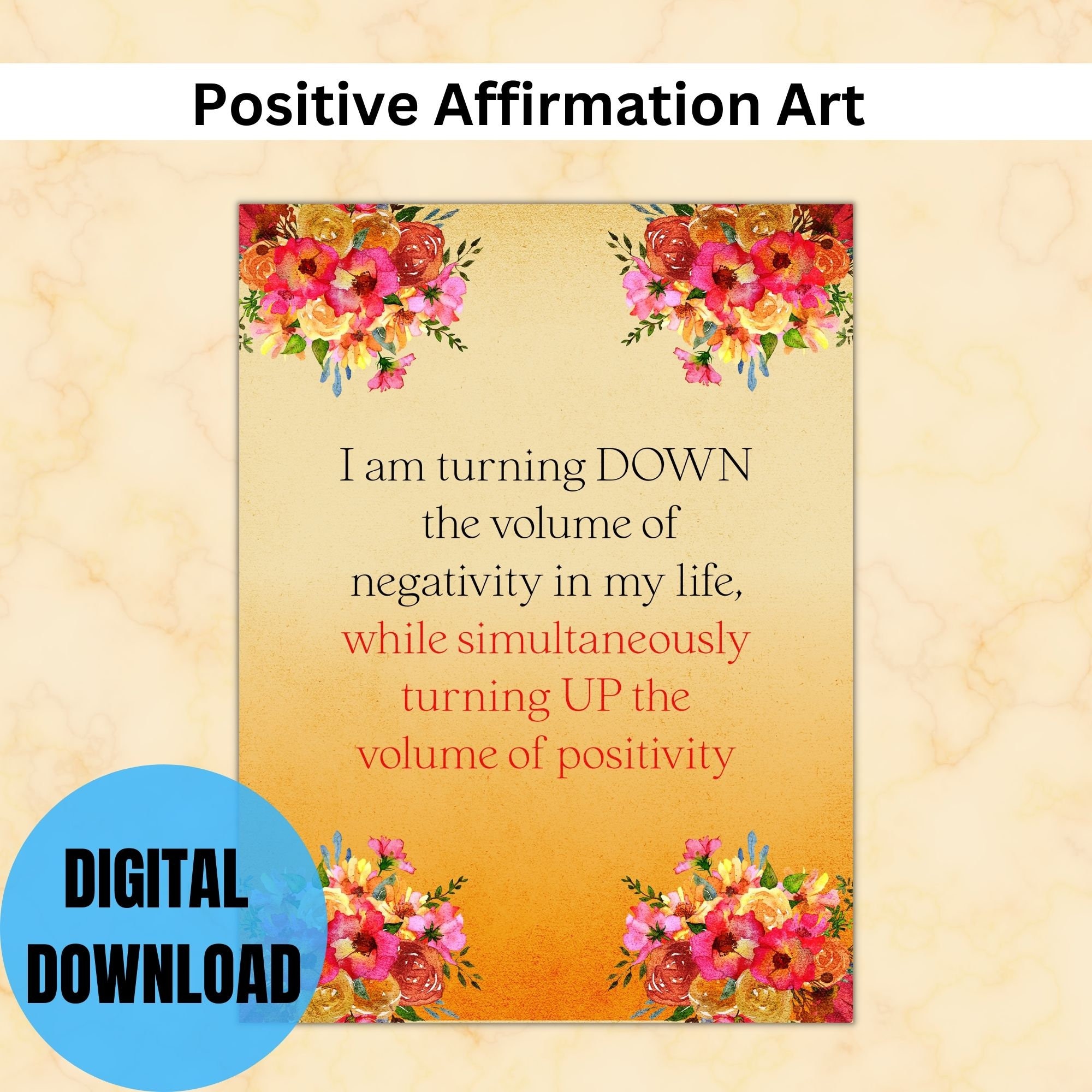 Positive Affirmation Wall Art, Printable Wall Art, Office Decor Wall ...