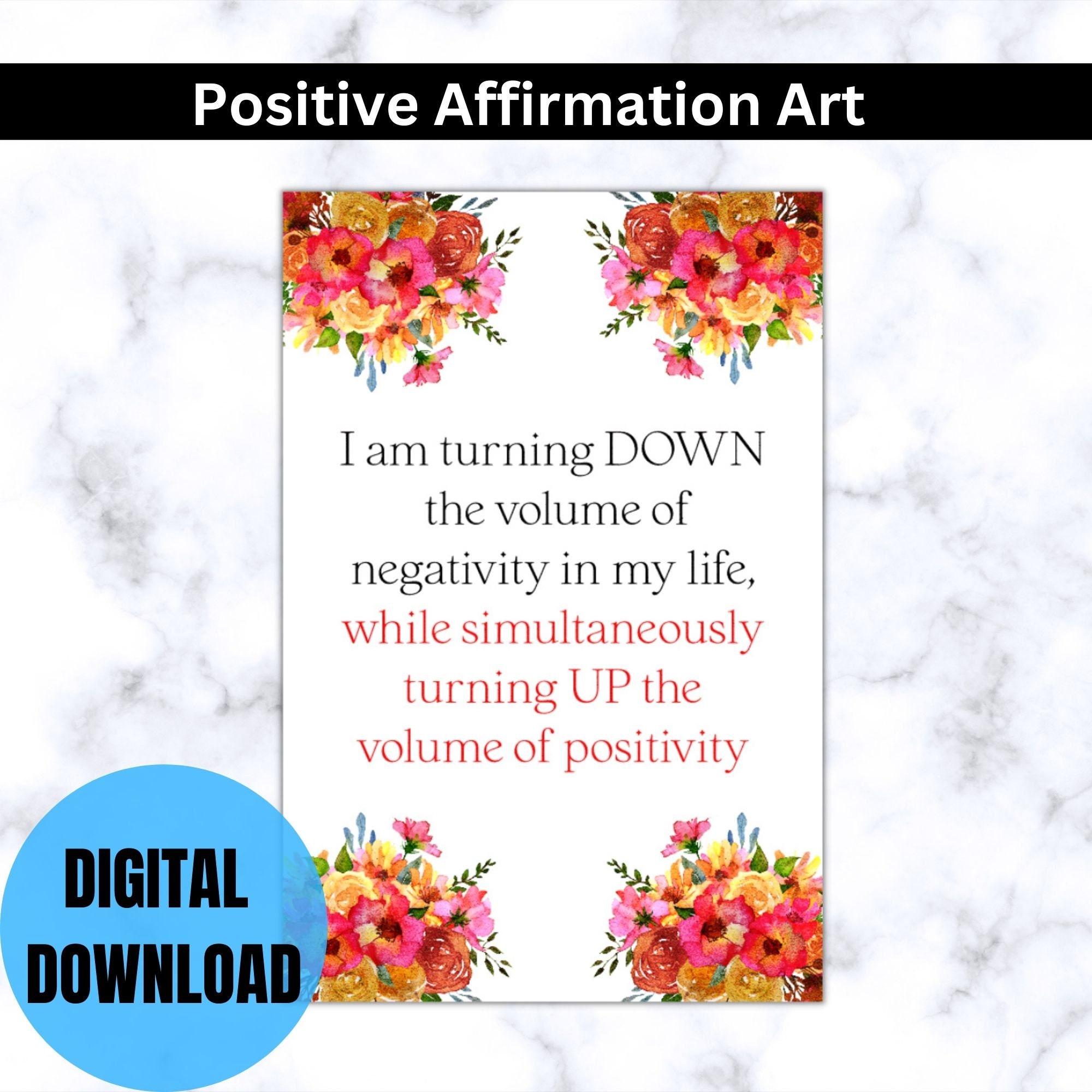 Positive Affirmation Wall Art, Printable Wall Art, Office Decor Wall ...