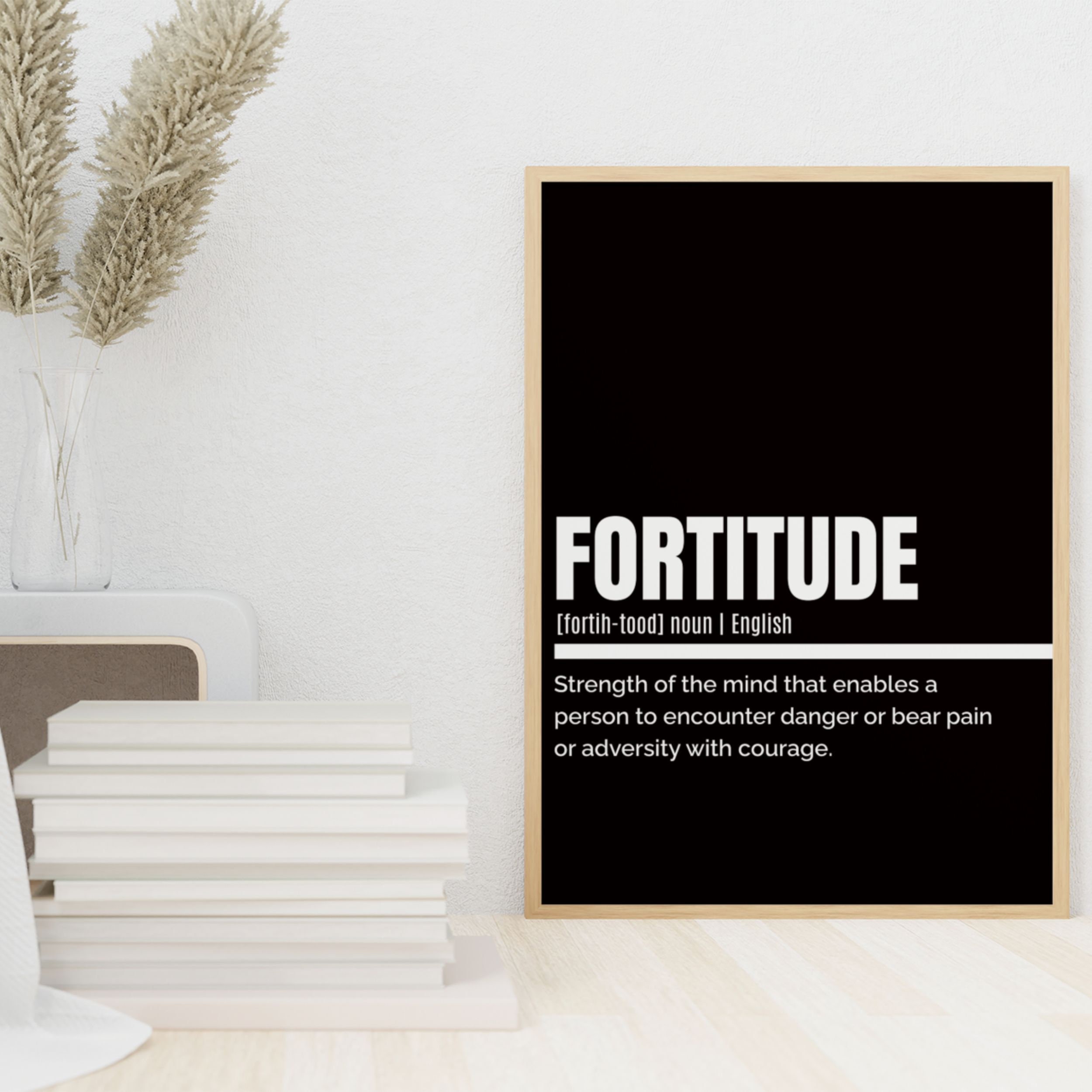 Fortitude Print, Motivational Quote, Definition, Printable Wall Art ...