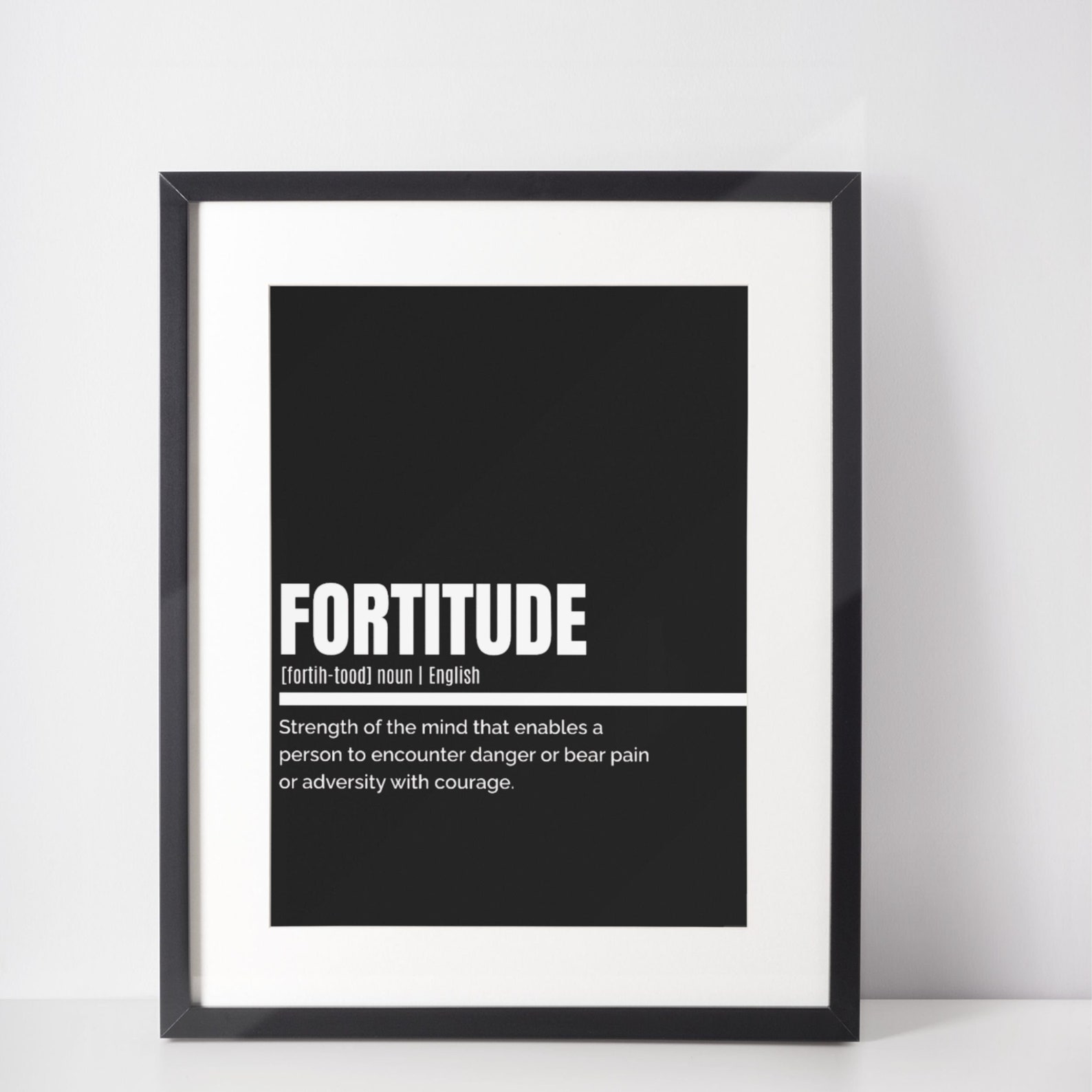 Fortitude Print, Motivational Quote, Definition, Printable Wall Art ...