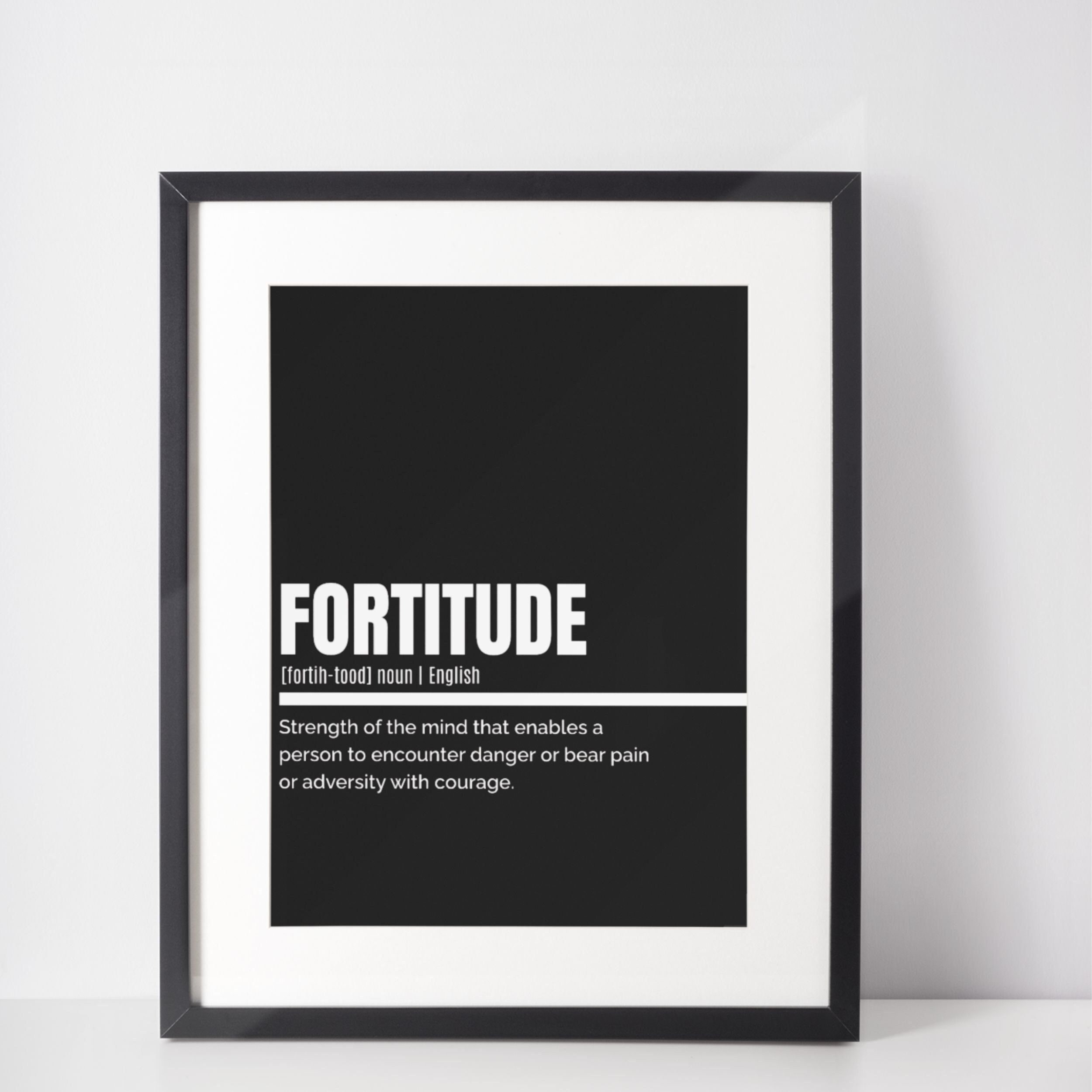 Fortitude Print, Motivational Quote, Definition, Printable Wall Art ...