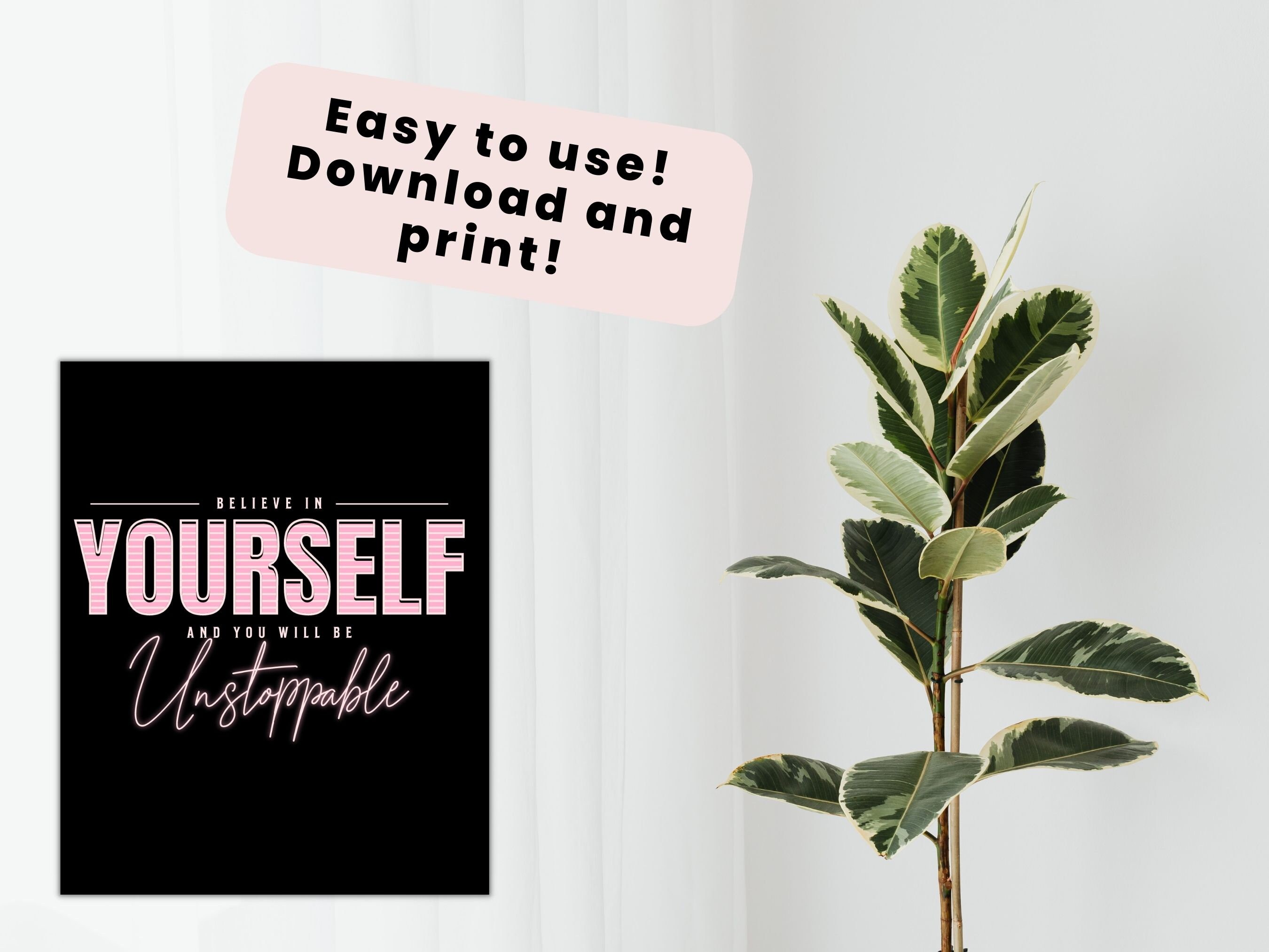 Positive Affirmation Wall Art, Printable Wall Art, Inspirational Wall ...