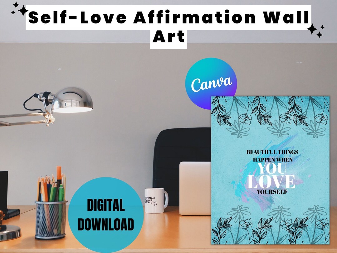 Self-love Positive Affirmation Printable Wall Art, Self-care ...