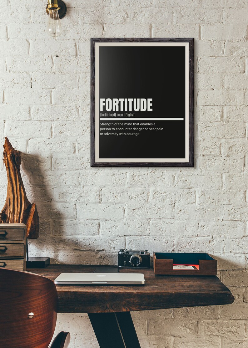 Fortitude Print, Motivational Quote, Definition, Printable Wall Art ...