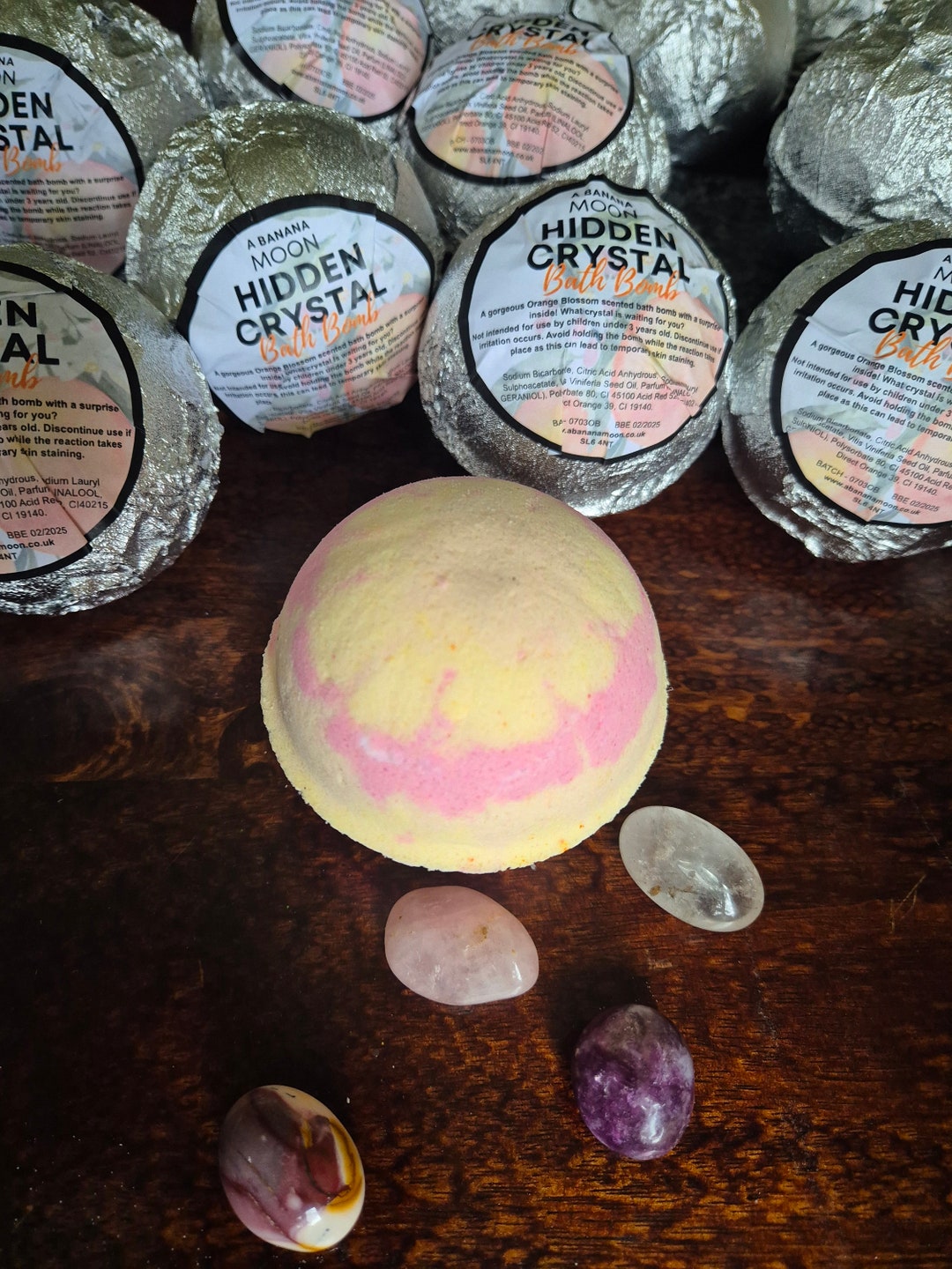Hidden Crystal Bath Bomb | Spa Gift | Birthday Present | Unique Crystal ...