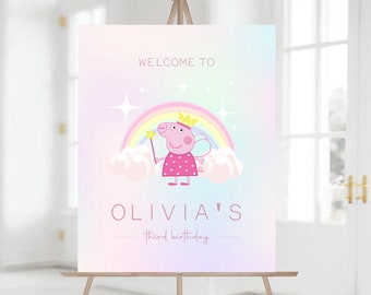 Editable Peppa Pig Birthday Welcome Sign Template Printable - Etsy