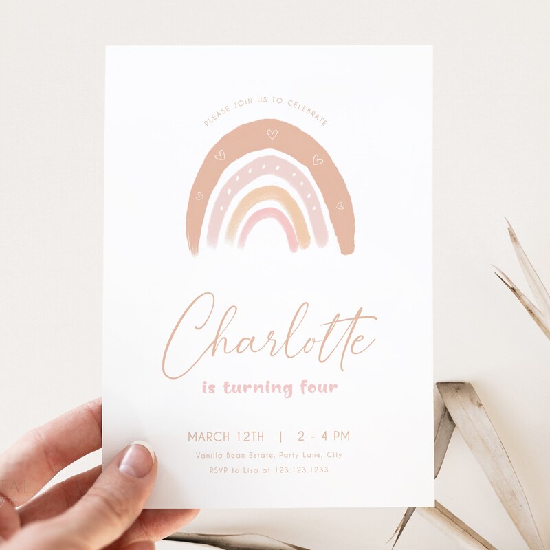 Rainbow Invitation - Etsy