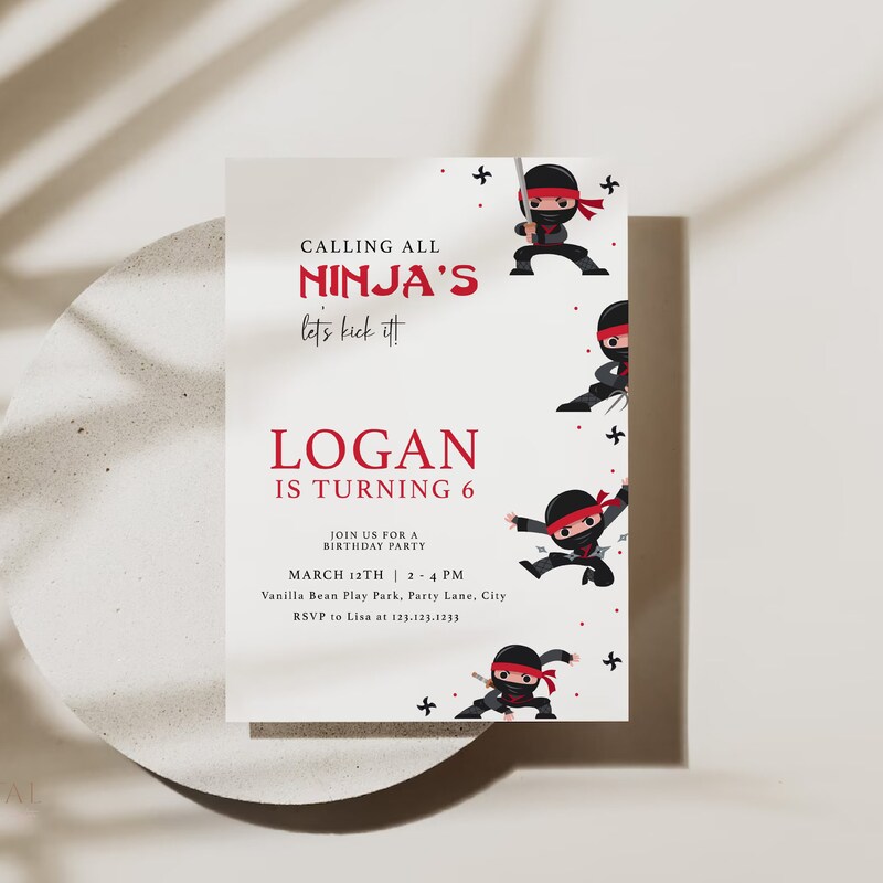 Ninja Invitations - Etsy