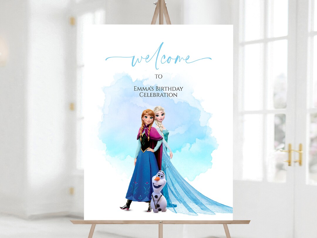 Frozen Welcome Sign Frozen Elsa Birthday Party Decor Welcome - Etsy UK