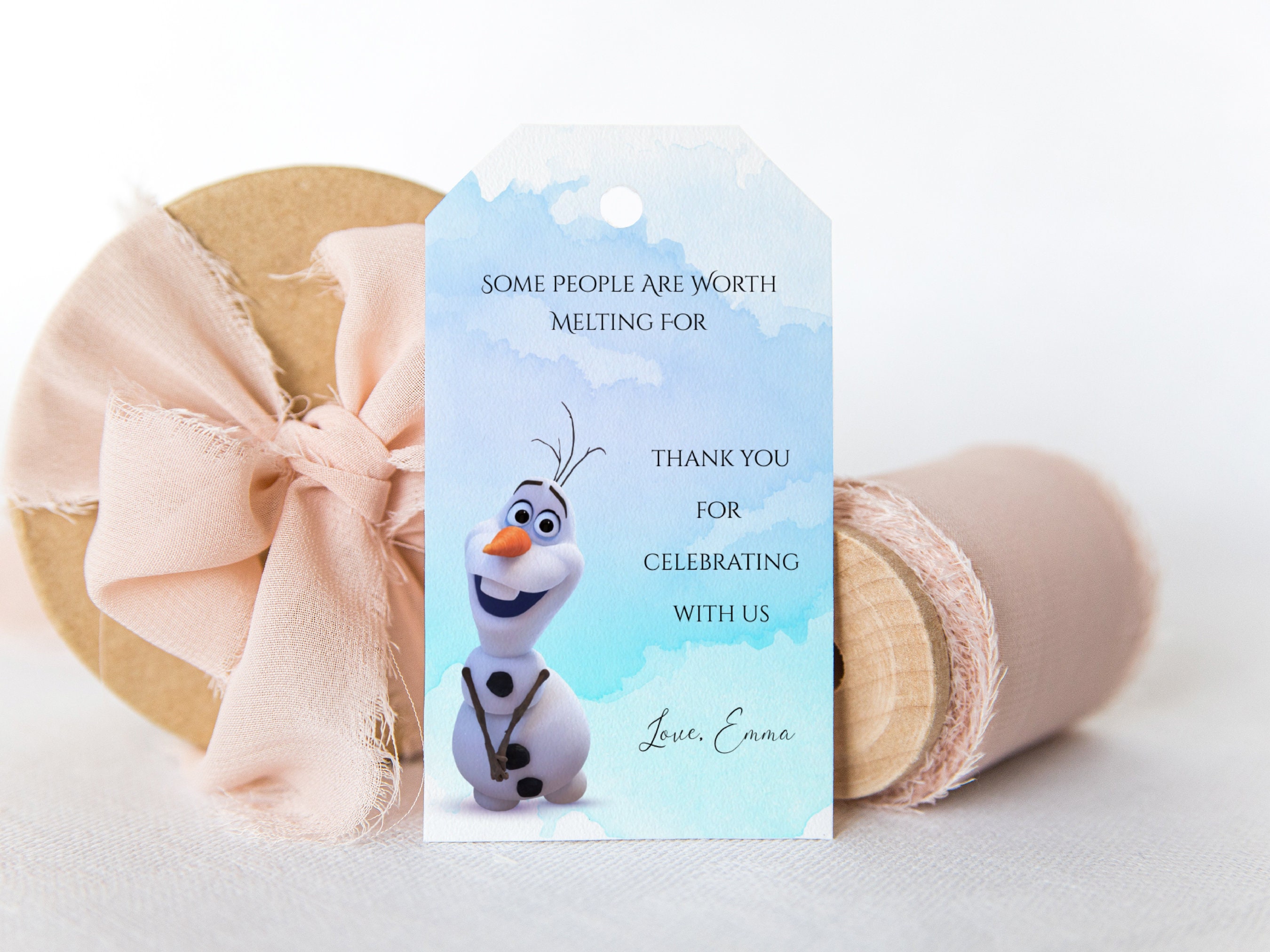 Frozen Thank You Tag Olaf Birthday Party Favor Tags Printable - Etsy