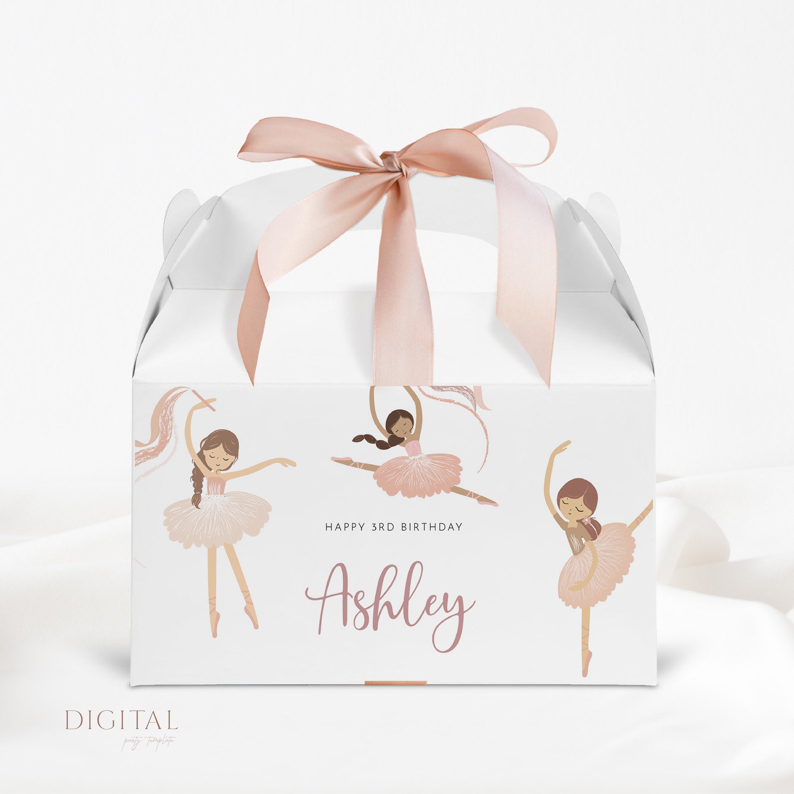 Ballerina Gable Box Label, Ballet Dancer Birthday Party Favour Box ...