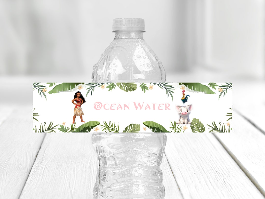 Moana Water Bottle Label Moana Birthday Party Favor Labels - Etsy