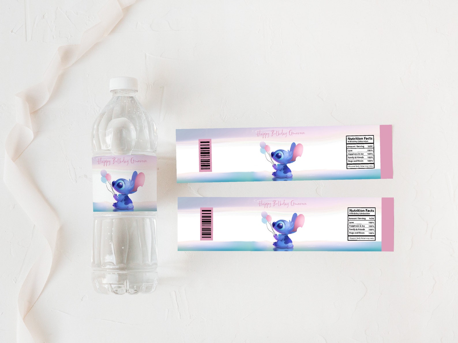 Stitch Water Bottle Label Girl Stitch Birthday Party Labels - Etsy