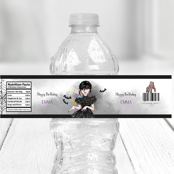 Wednesday Addams Water Bottle Labels - Etsy