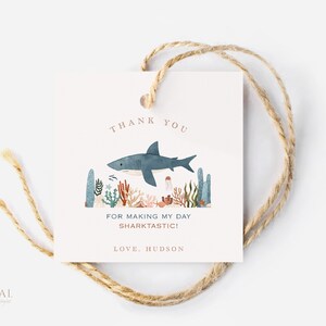 Shark Thank You Tag Shark Birthday Party Favor Tags Printable - Etsy