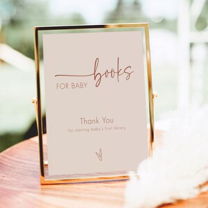 Books for Baby Sign, Printable Baby Library Gift Station Modern Minimal ...