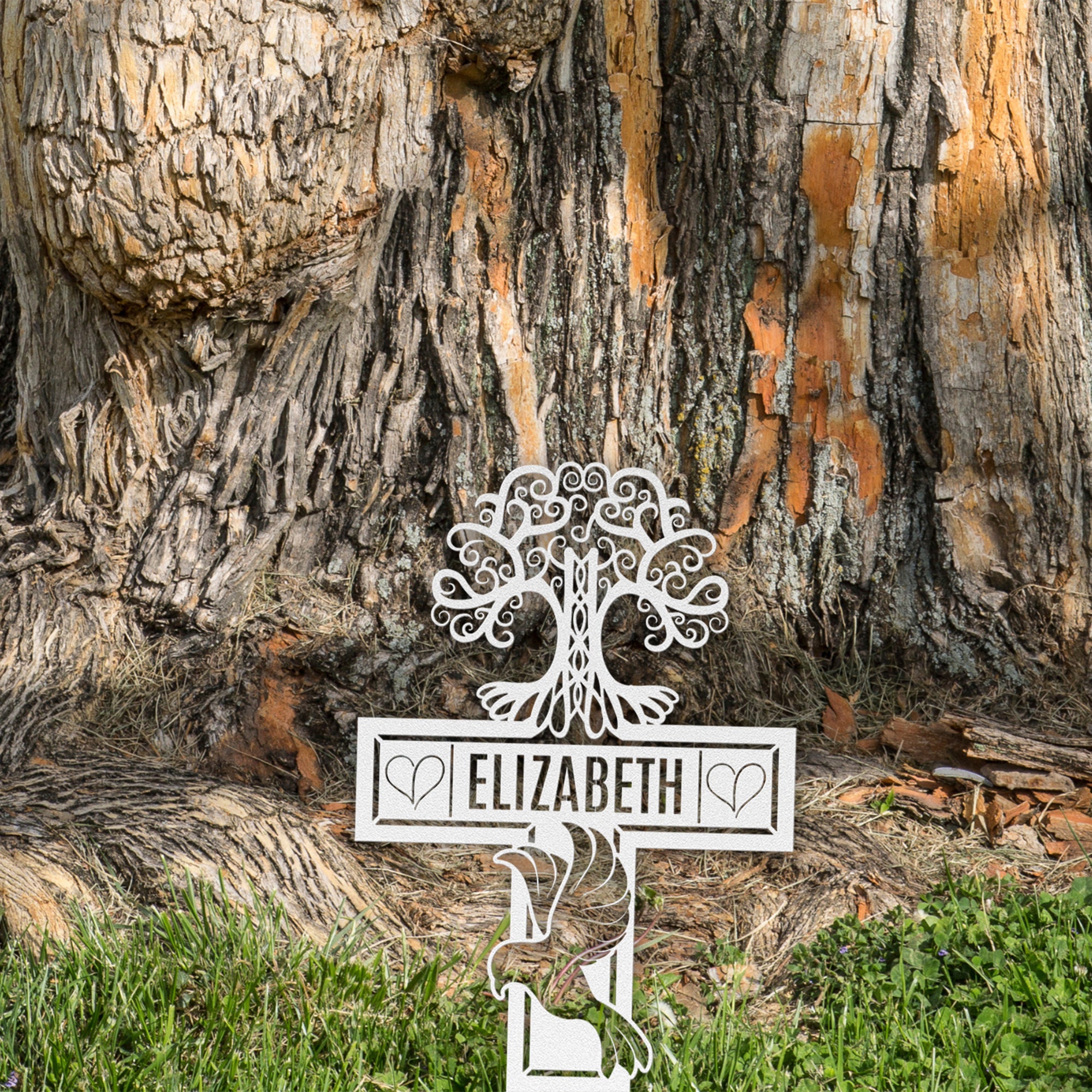 Personalized Memorial Cross Metal Garden & Yard Stake, Cemetery Grave ...