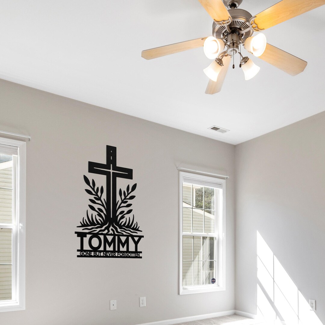 Custom Metal Memorial Cross Sign for Loved Ones – Personalized Memorial ...