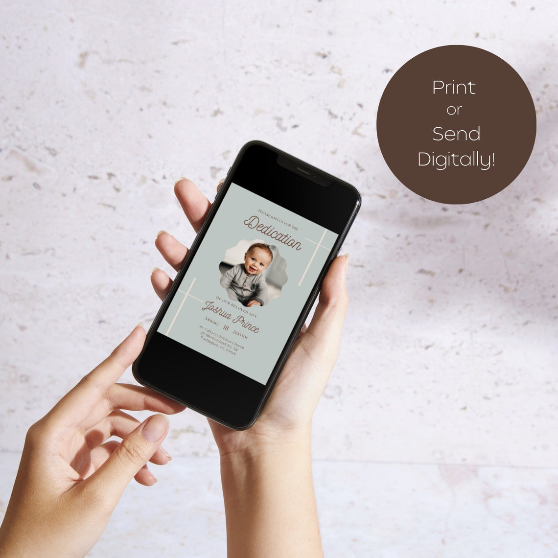 Baby Dedication Invitation Template, Minimalist Dedication, Completely ...