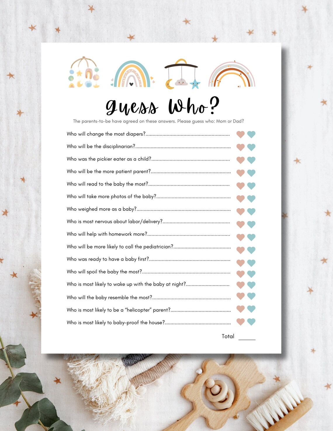 Printable Baby Shower Game, "guess Who" Baby Shower Game, Guess Who Mommy or Daddy Baby Shower ...
