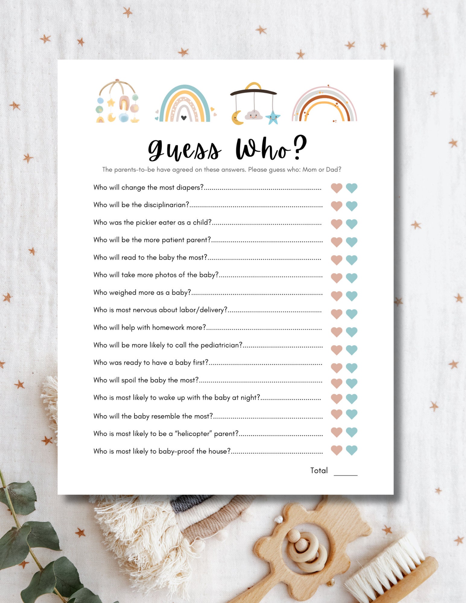 Printable Baby Shower Game, "guess Who" Baby Shower Game, Guess Who Mommy or Daddy Baby Shower ...