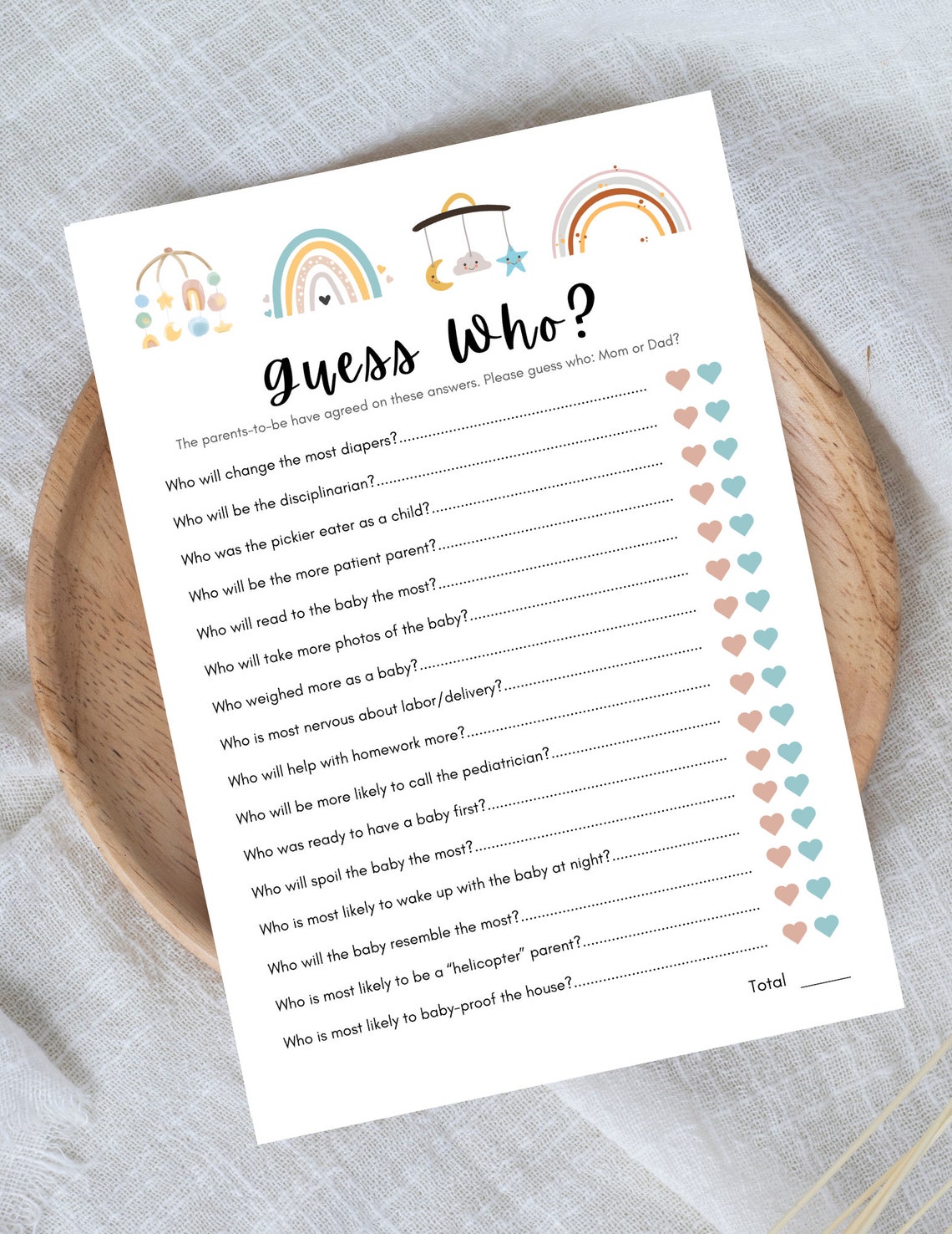 Printable Baby Shower Game, "guess Who" Baby Shower Game, Guess Who ...