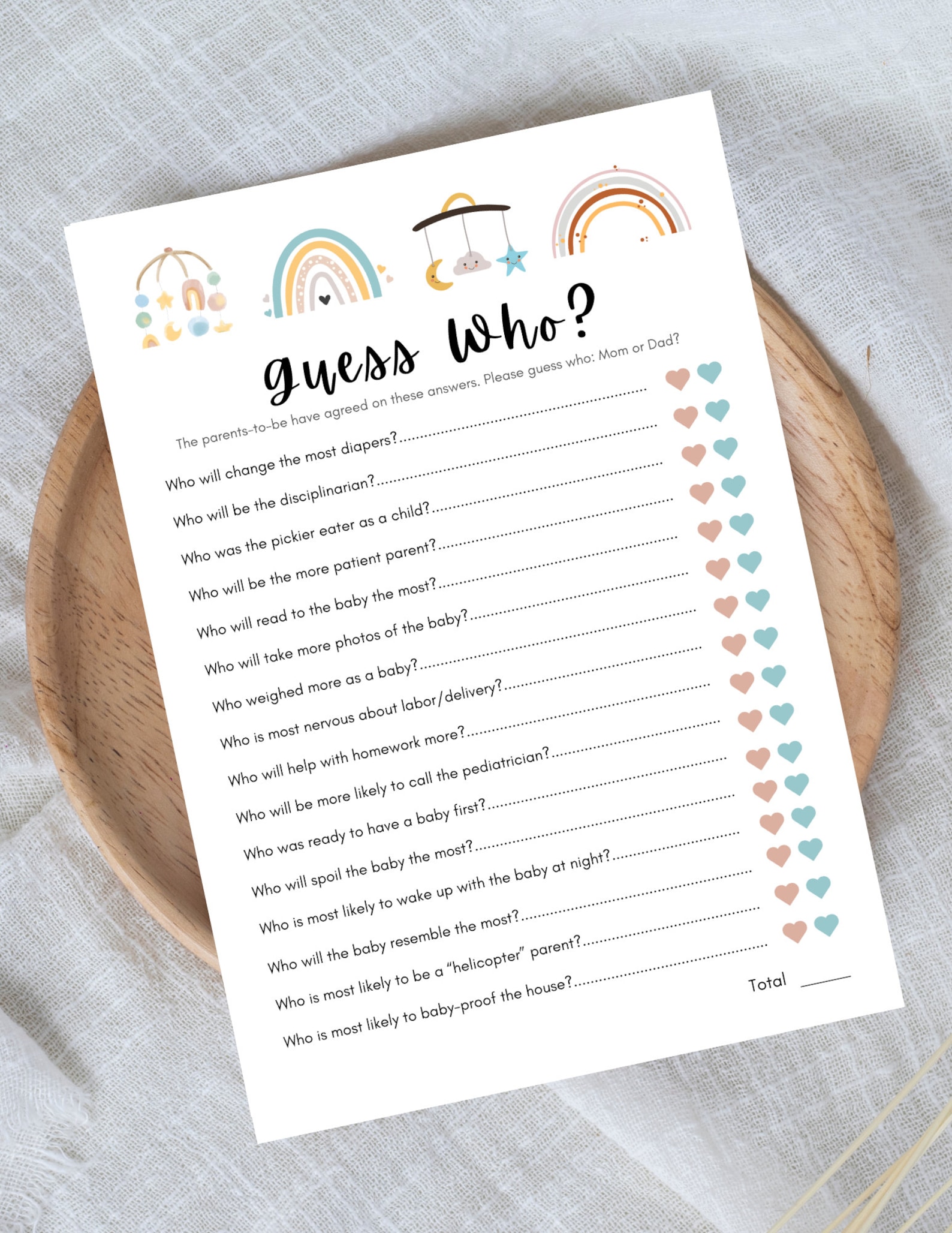 Printable Baby Shower Game, "guess Who" Baby Shower Game, Guess Who ...