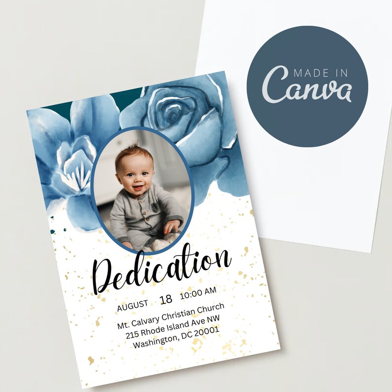 Baby Dedication Invitation Template, Minimalist Child Dedication ...