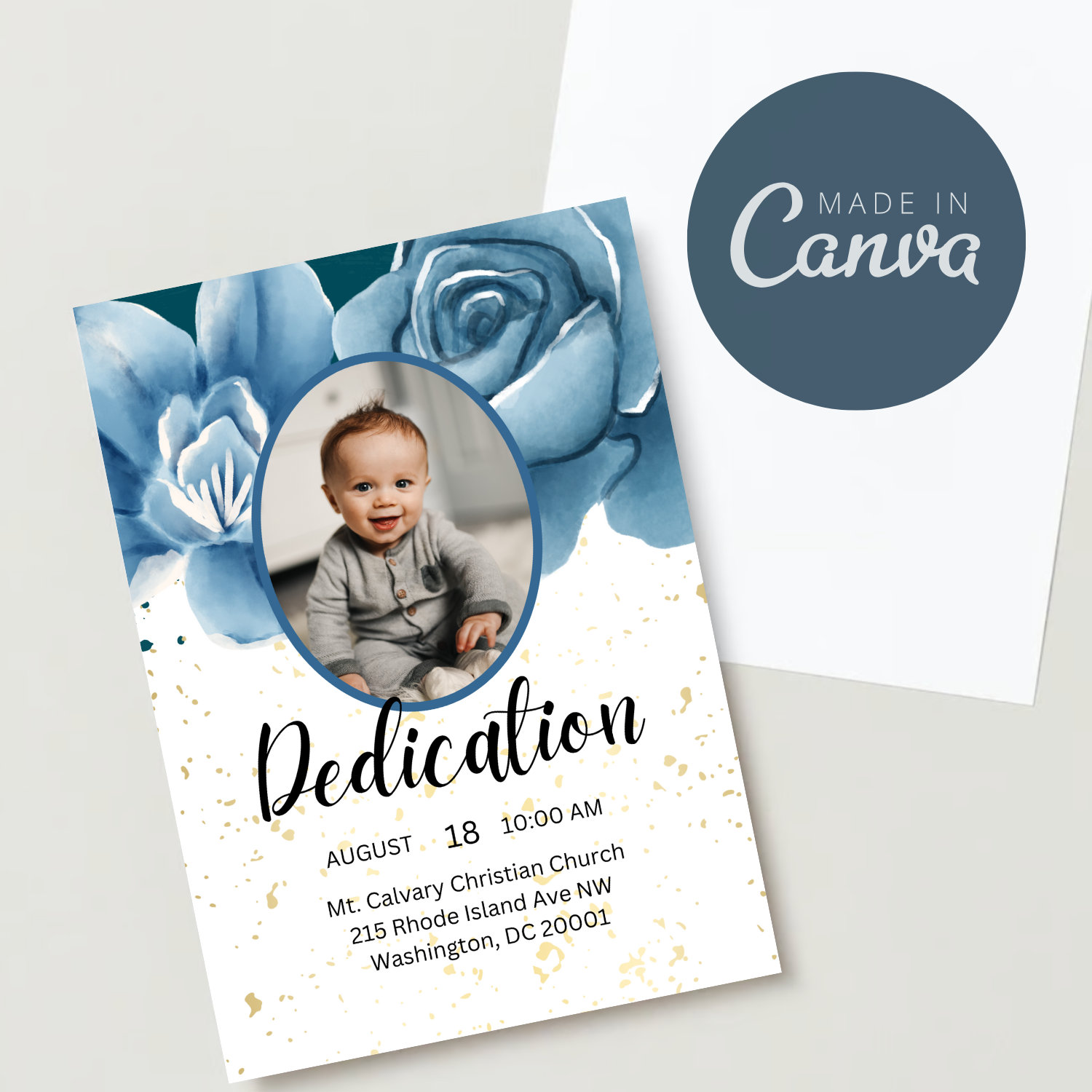Baby Dedication Invitation Template, Minimalist Child Dedication ...