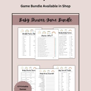 Baby Animal Match Game, Guessing Game, Baby Shower Game, Gender Neutral ...