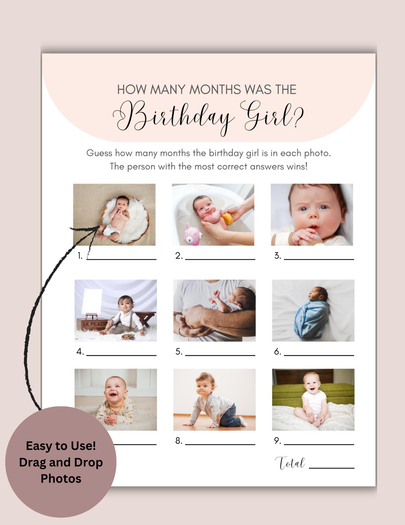 First Birthday Party Game, How Old Was the One Year Old Game, Birthday ...