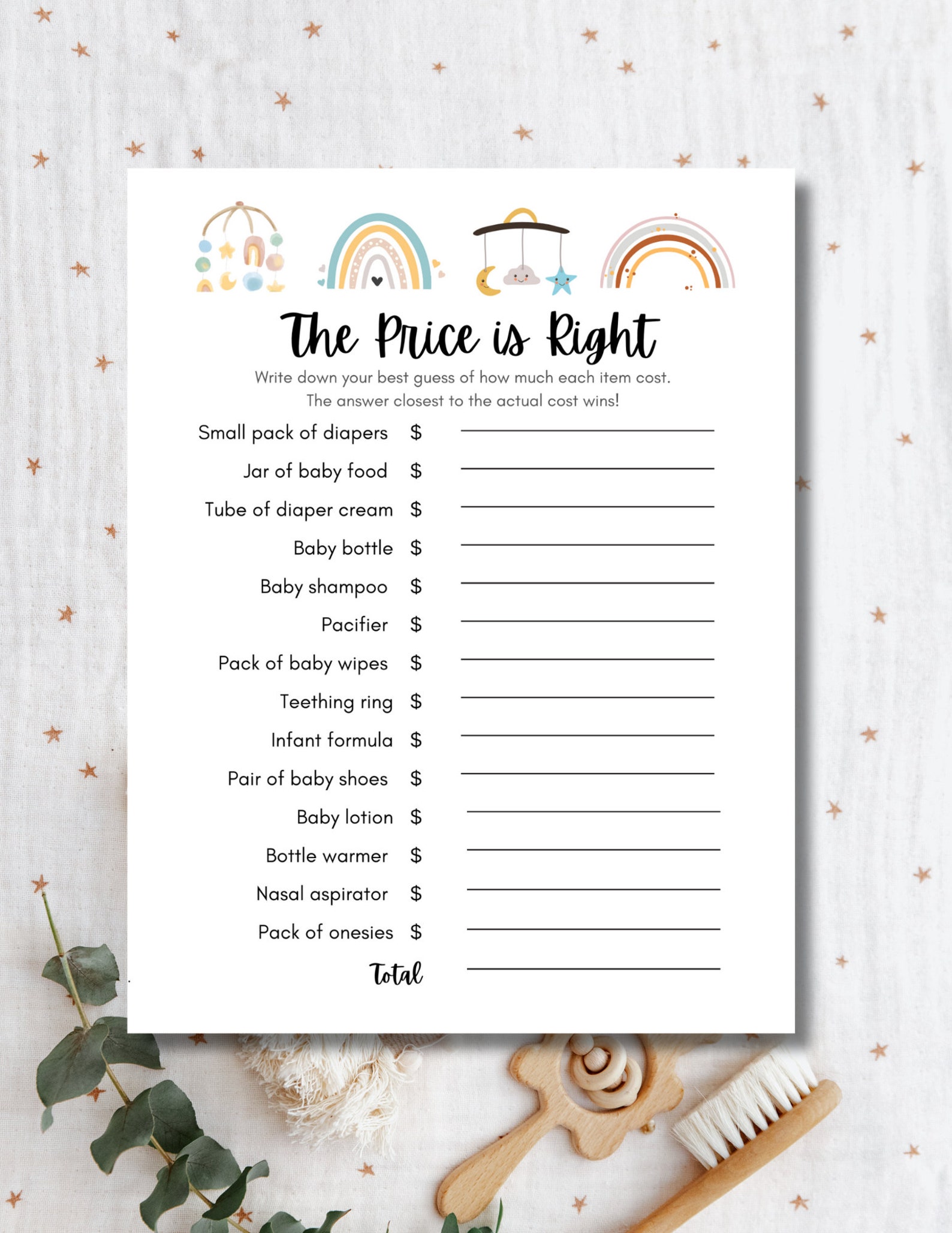 The Price is Right Baby Shower Game, Guess the Price Printable Game ...