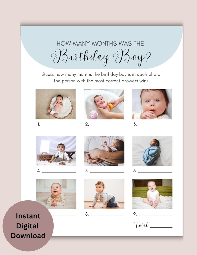 First Birthday Party Game, How Old Was the One Year Old Game, Birthday ...